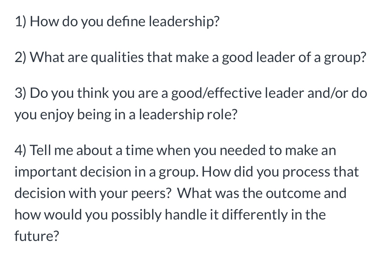 Solved How do you define leadership?What are qualities that | Chegg.com