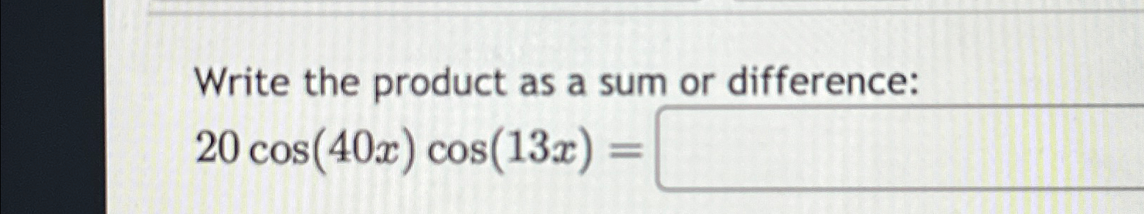 Solved Write the product as a sum or | Chegg.com