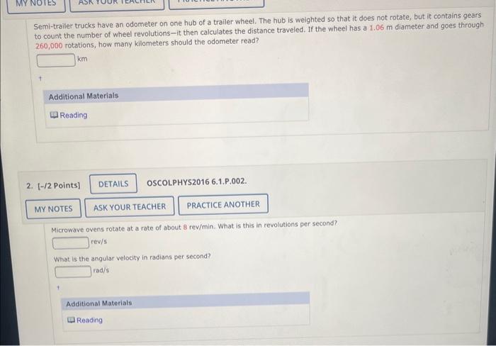 Solved Semi-trailer trucks have an odometer on one hub of a | Chegg.com
