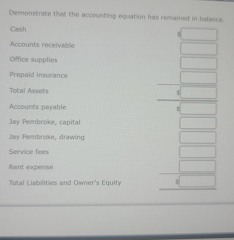 Solved Effect Of Transactions On Accounting Equation Jay