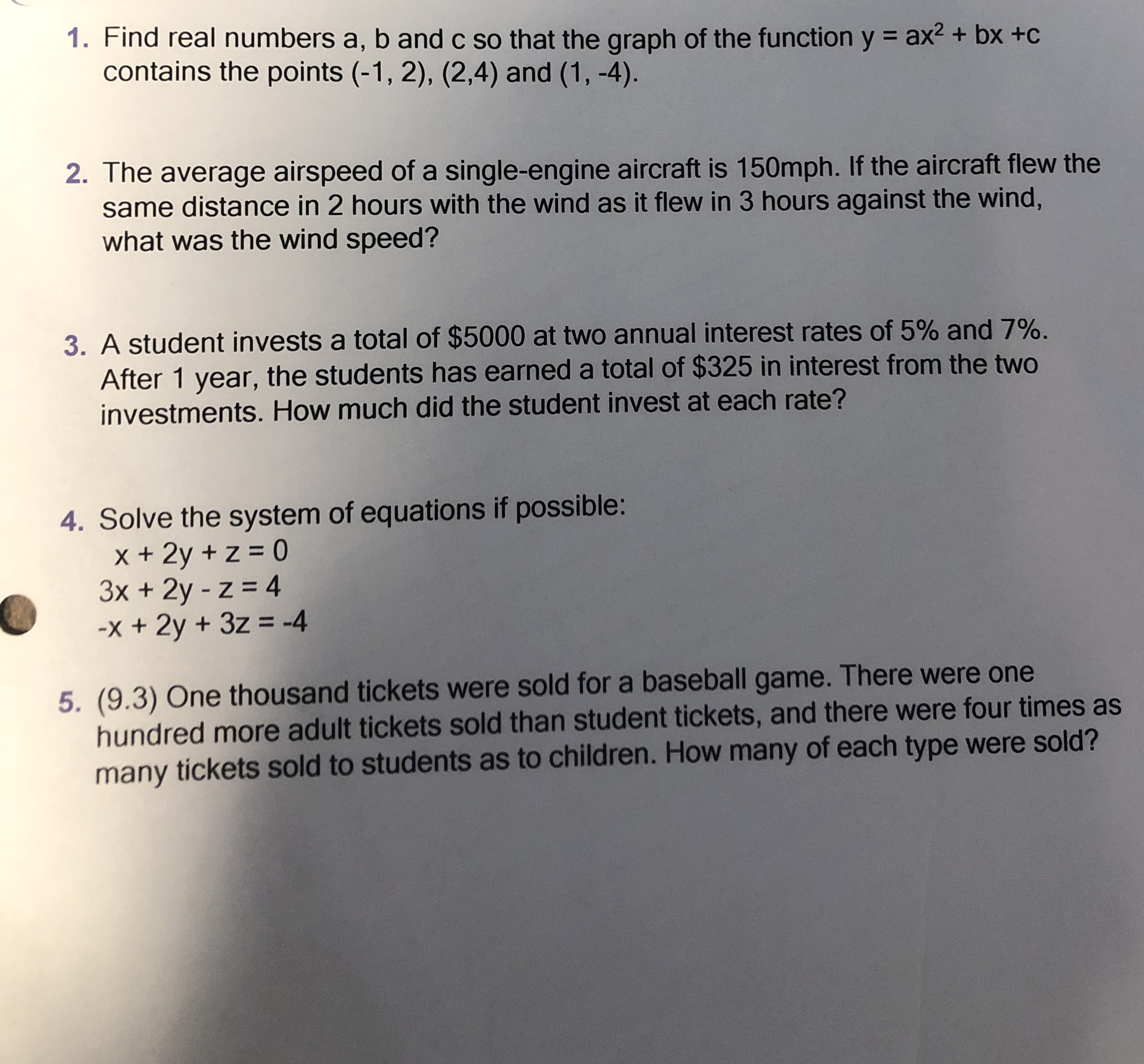 Solved Find real numbers a,b ﻿and c ﻿so that the graph of | Chegg.com