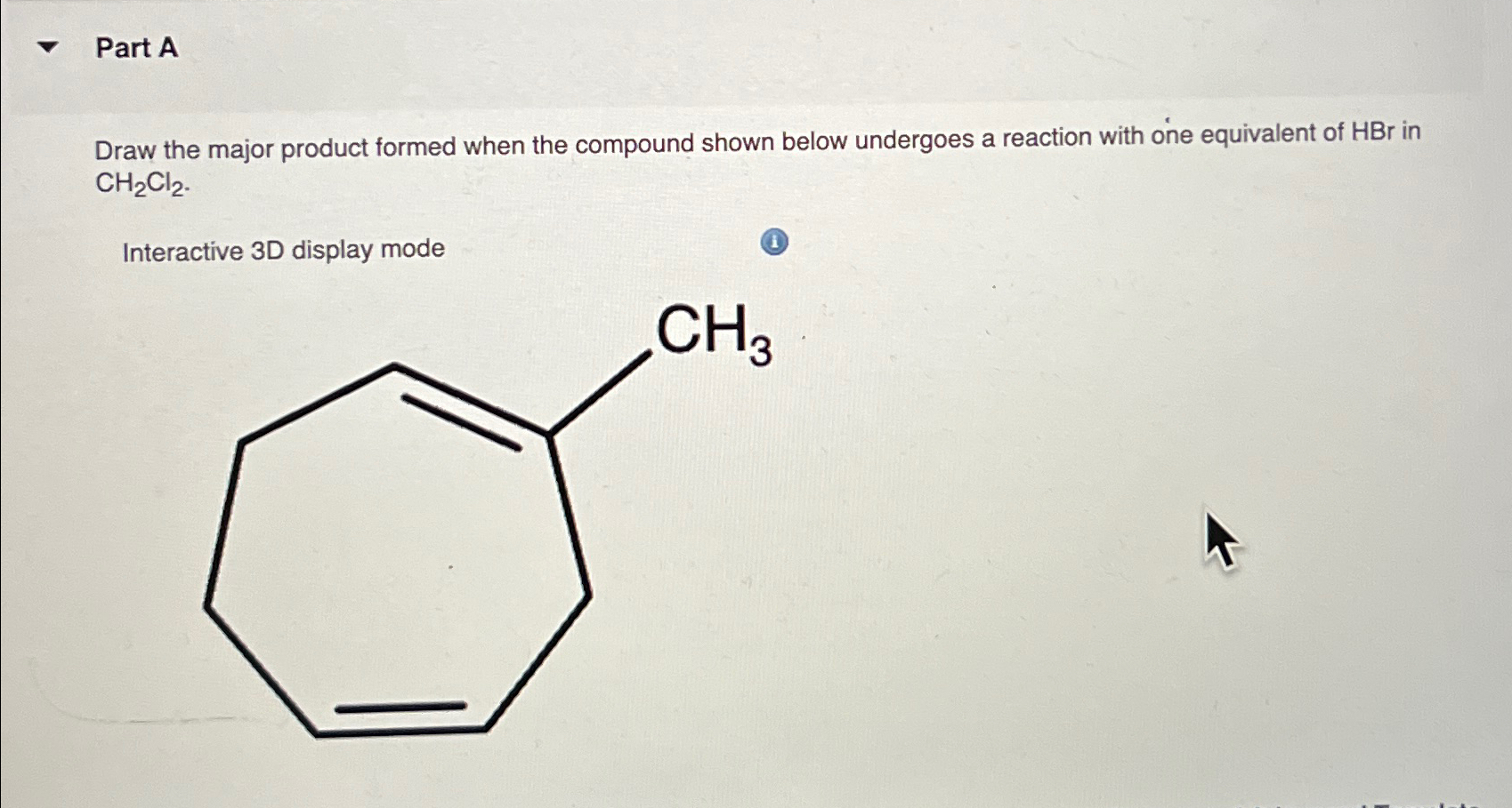 Solved Part ADraw the major product formed when the compound | Chegg.com