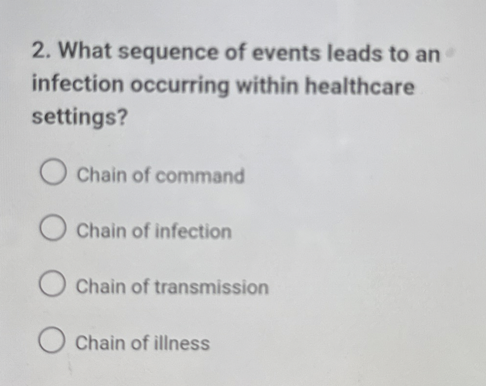 Solved What sequence of events leads to an infection | Chegg.com