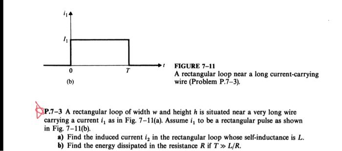 Solved FIGURE \\( 7-11 \\) A rectangular loop near a long | Chegg.com