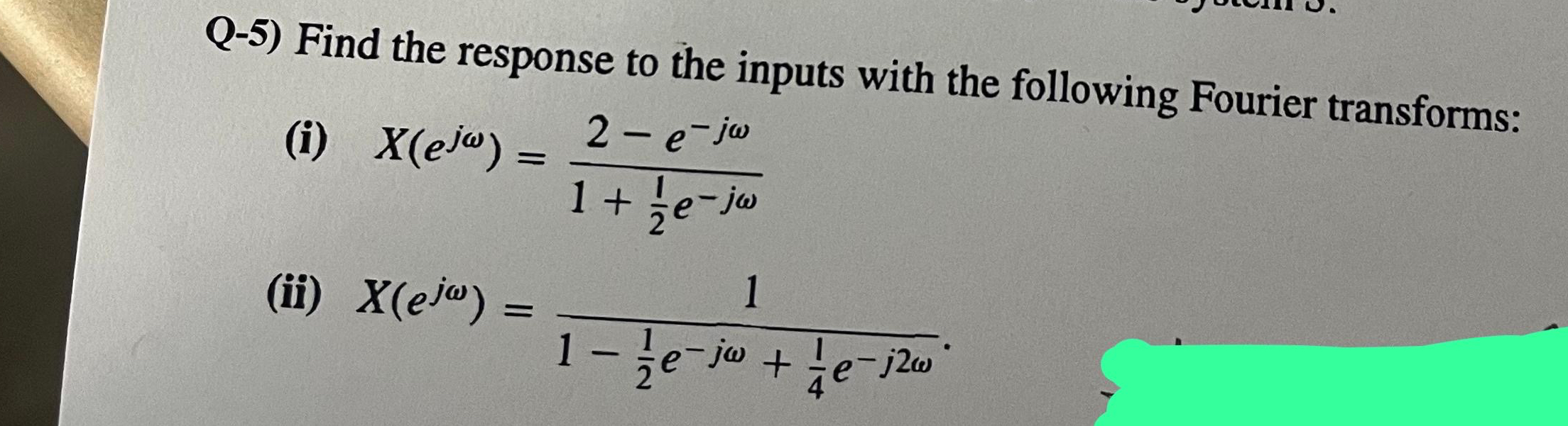 Find the response to the inputs with the following | Chegg.com