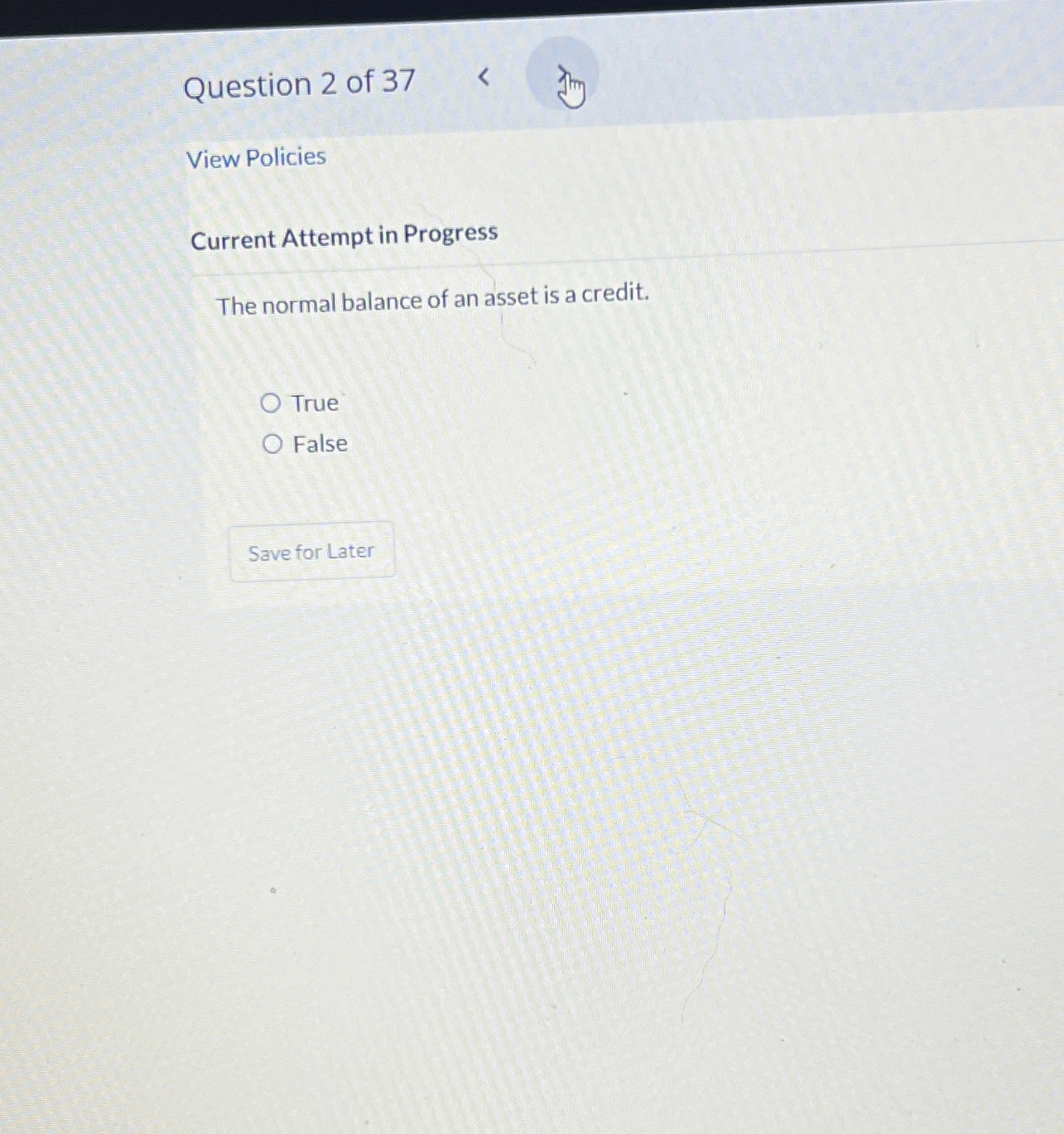 Solved Question 2 ﻿of 37View PoliciesCurrent Attempt in | Chegg.com