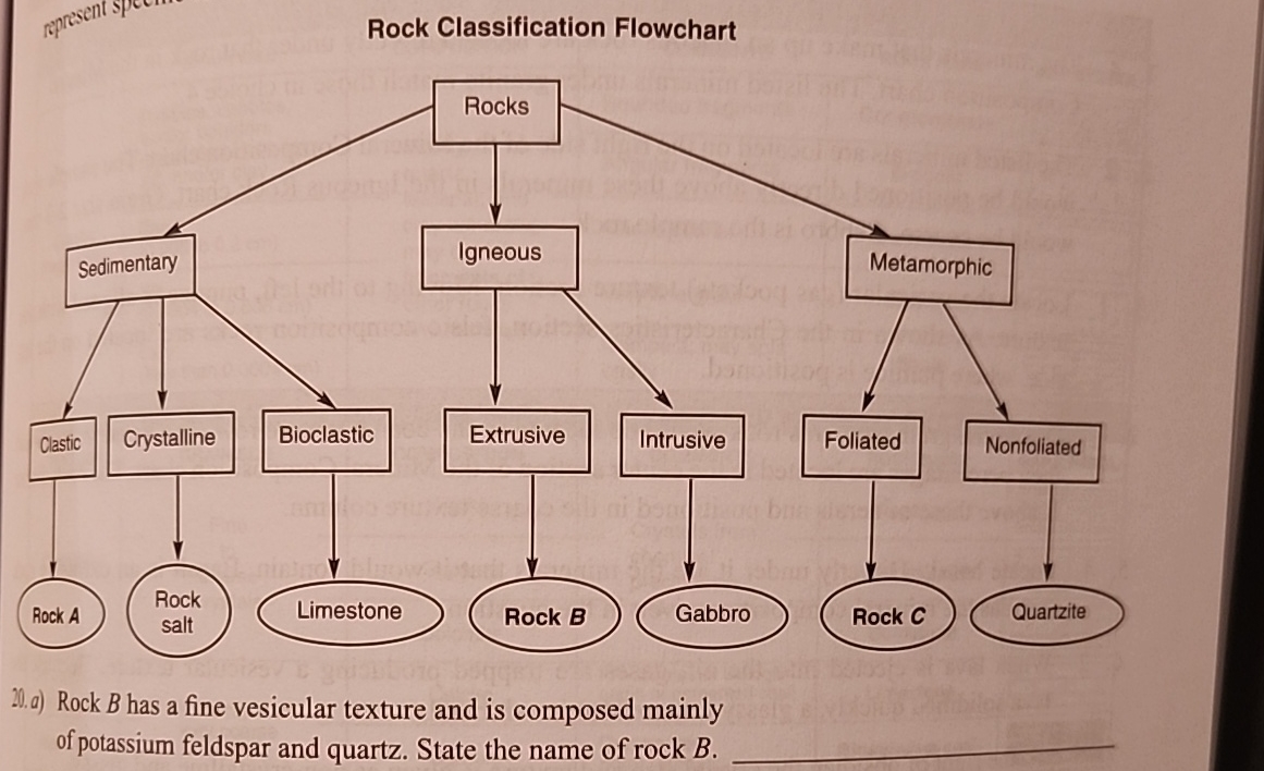 Solved Rock Classification Flowchart20. ﻿a) ﻿Rock B ﻿has a | Chegg.com