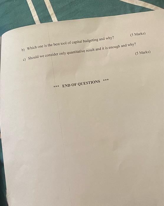 Solved Question 4 20 Marks Following Information Is Given