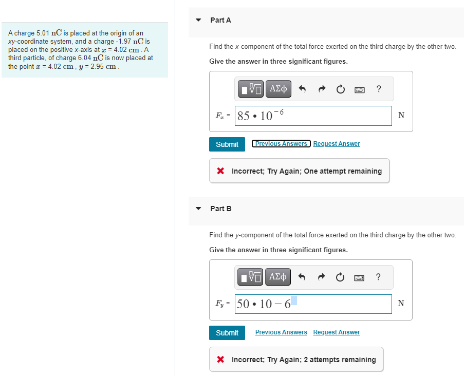 Solved Part AA charge 5.01nC ﻿is placed at the origin of | Chegg.com