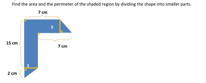 Solved Find the area and the perimeter of the shaded region | Chegg.com