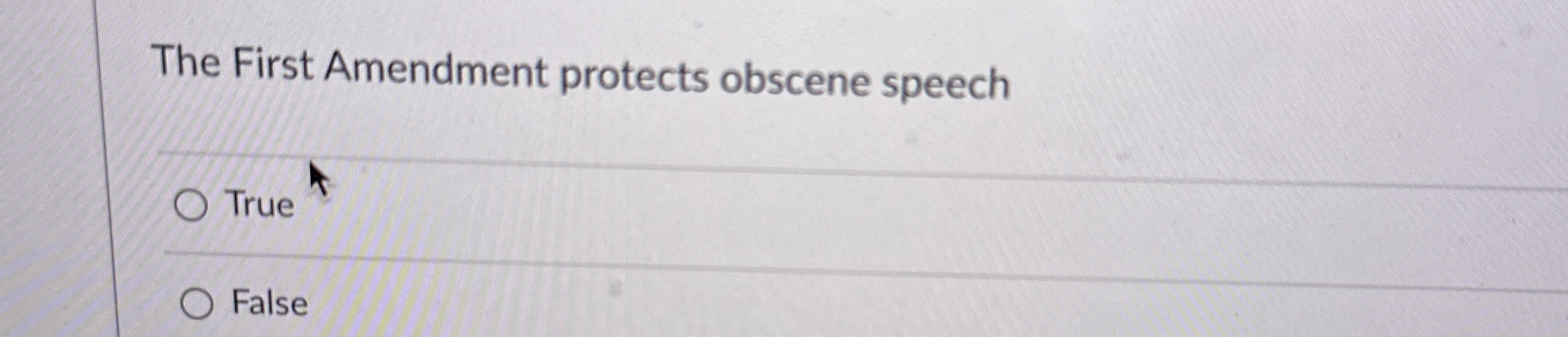 Solved The First Amendment protects obscene speech | Chegg.com