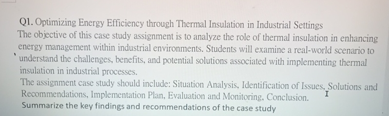 Solved Q1. ﻿Optimizing Energy Efficiency through Thermal | Chegg.com