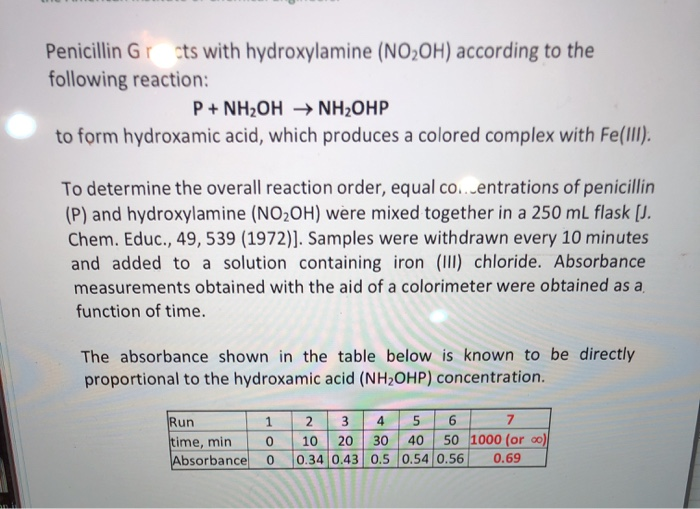 Penicillin Grcts with hydroxylamine (NO2OH) according | Chegg.com