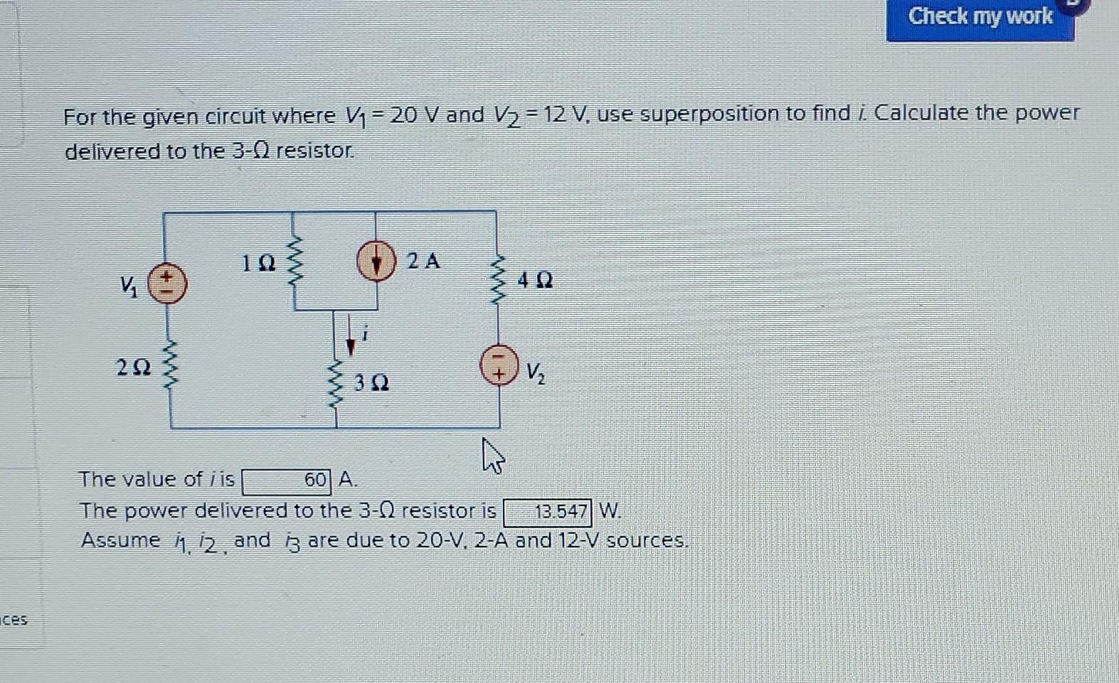 Solved Consider the given circuit where v1=11 V and v2=20 V. | Chegg.com