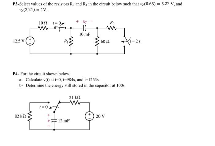 Solved P3-Select values of the resistors R0 and R1 in the | Chegg.com