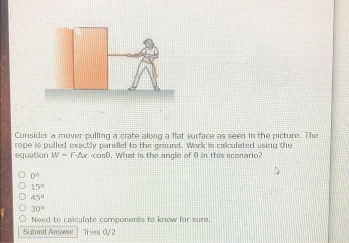 Solved Consider a mover pulling a crate along a flat surface | Chegg.com