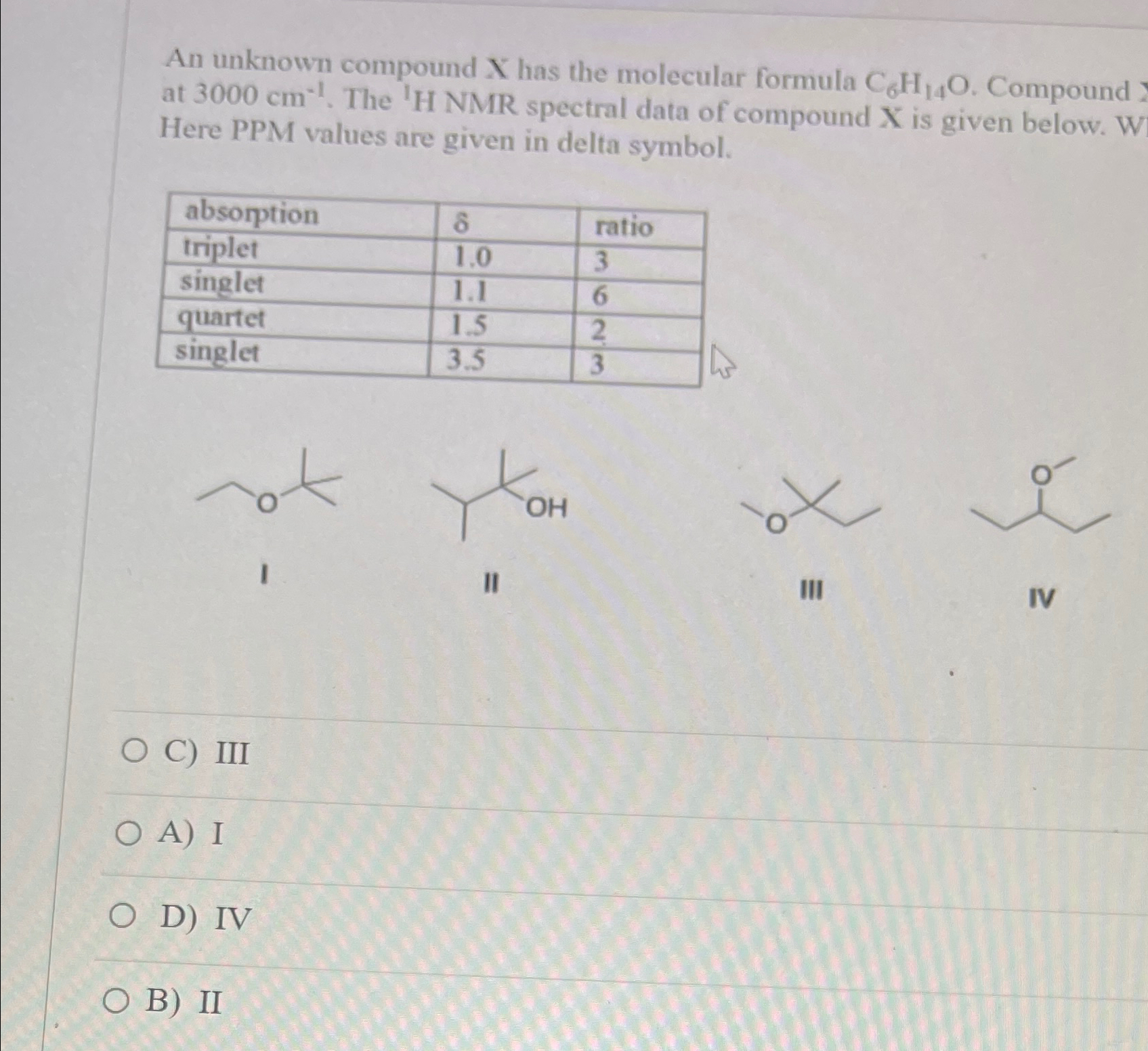 Solved An unknown compound x ﻿has the molecular formula | Chegg.com