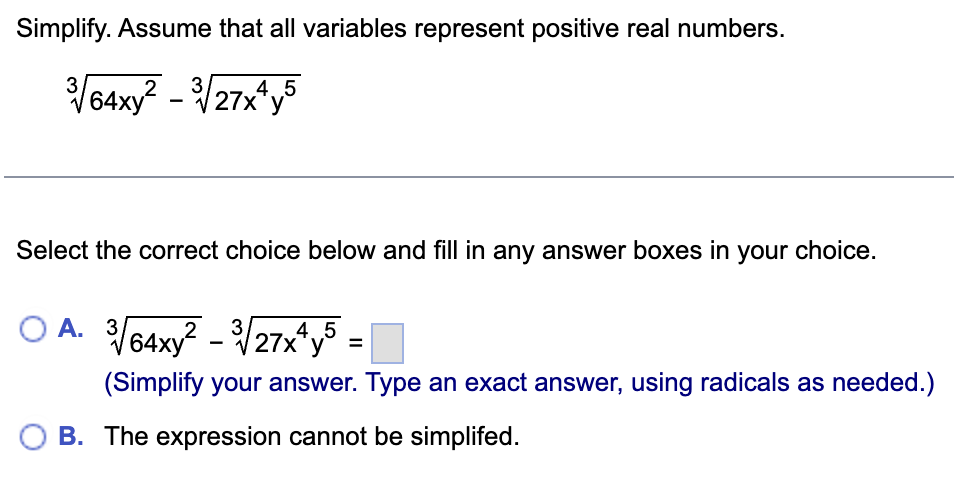 Solved Simplify. Assume that all variables represent | Chegg.com