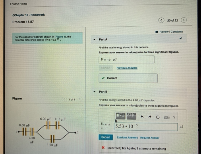 Solved Course Home Review Constants For the capacitor | Chegg.com