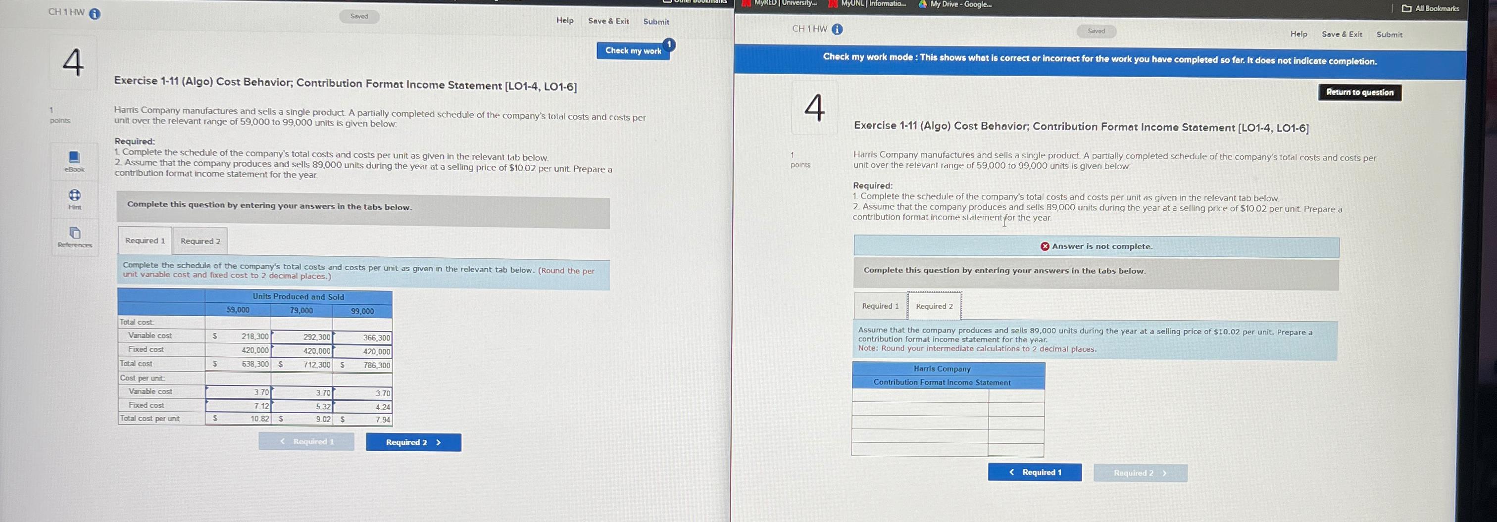 Solved CH1HW (4Exercise 1-11 (Algo) ﻿Cost Behavior; | Chegg.com