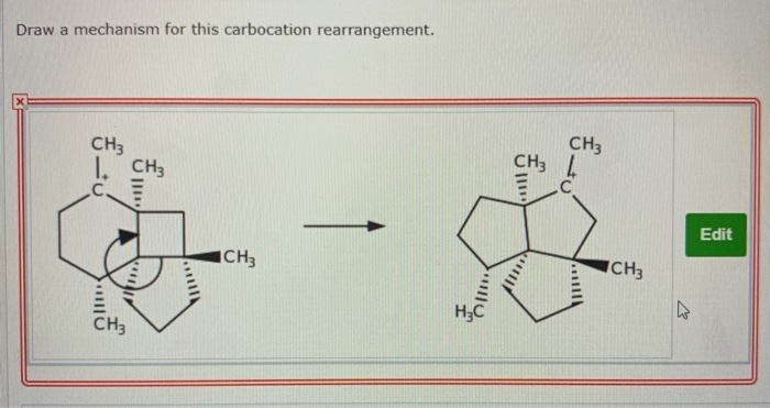 Solved Draw a mechanism for this carbocation rearrangement. | Chegg.com