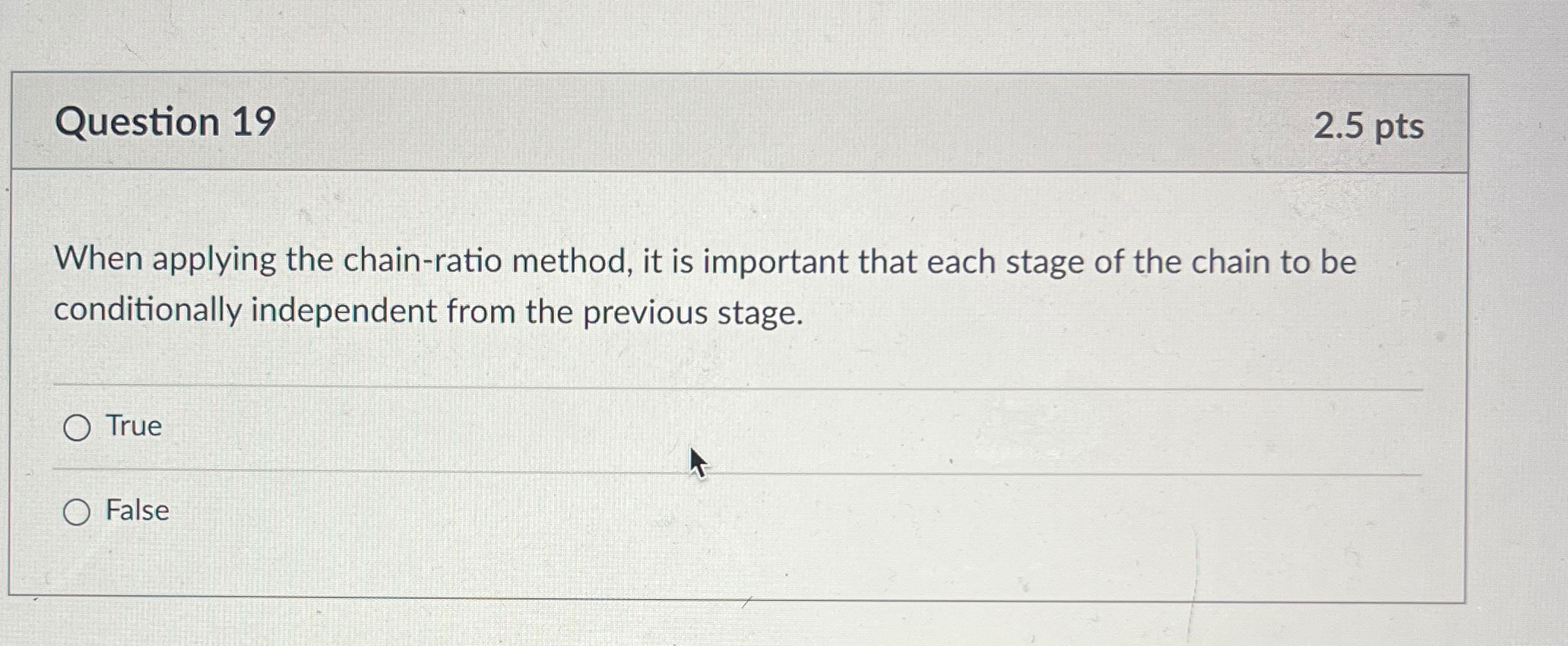 Solved Question 192.5ptsWhen applying the chain-ratio | Chegg.com