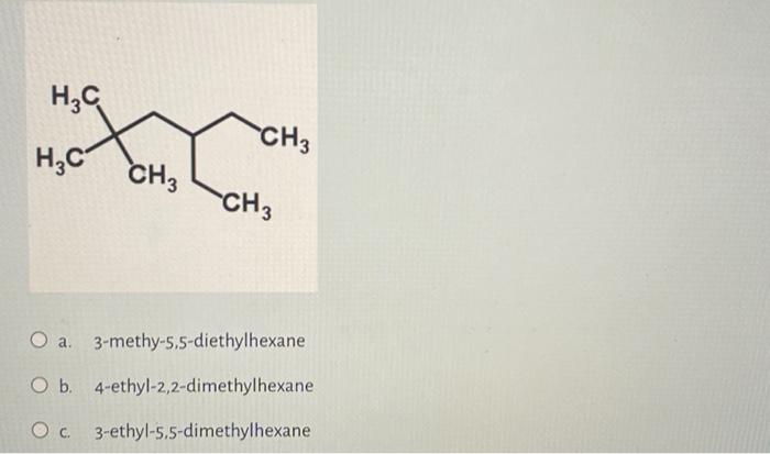 Solved a. 3-methy-5,5-diethylhexane b. | Chegg.com