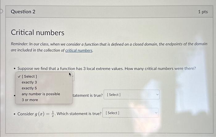 Solved Critical numbers Reminder: In our class, when we | Chegg.com