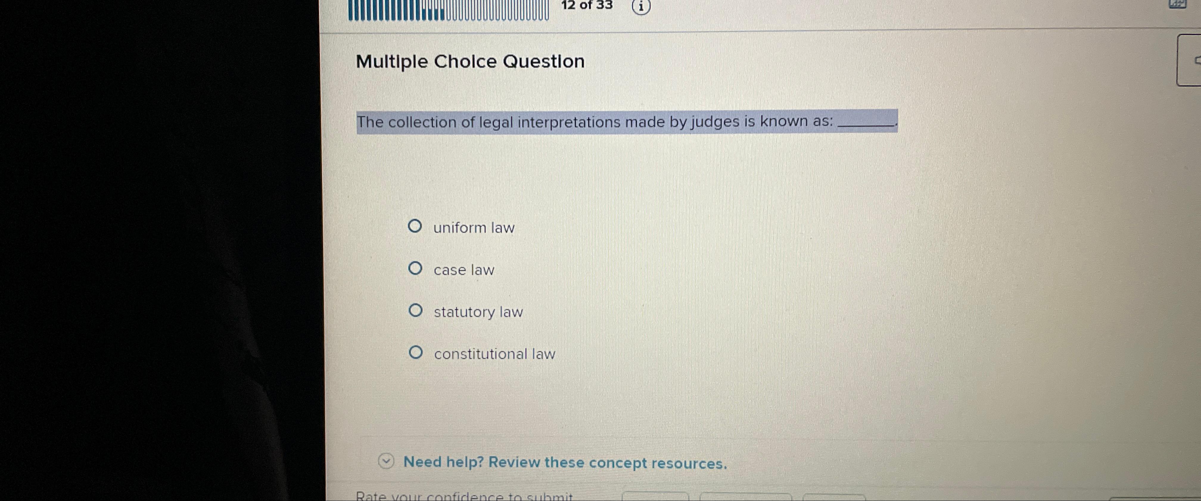 Solved Multiple Cholce QuestlonThe collection of legal | Chegg.com