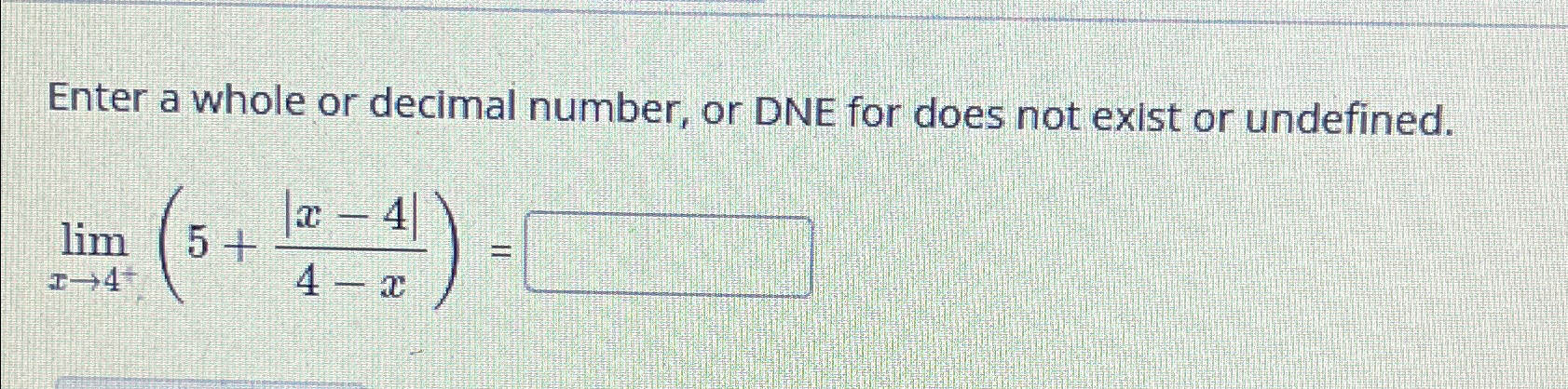 Solved Enter a whole or decimal number, or DNE for does not | Chegg.com