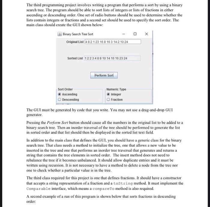 Solved The third programming project involves writing a | Chegg.com