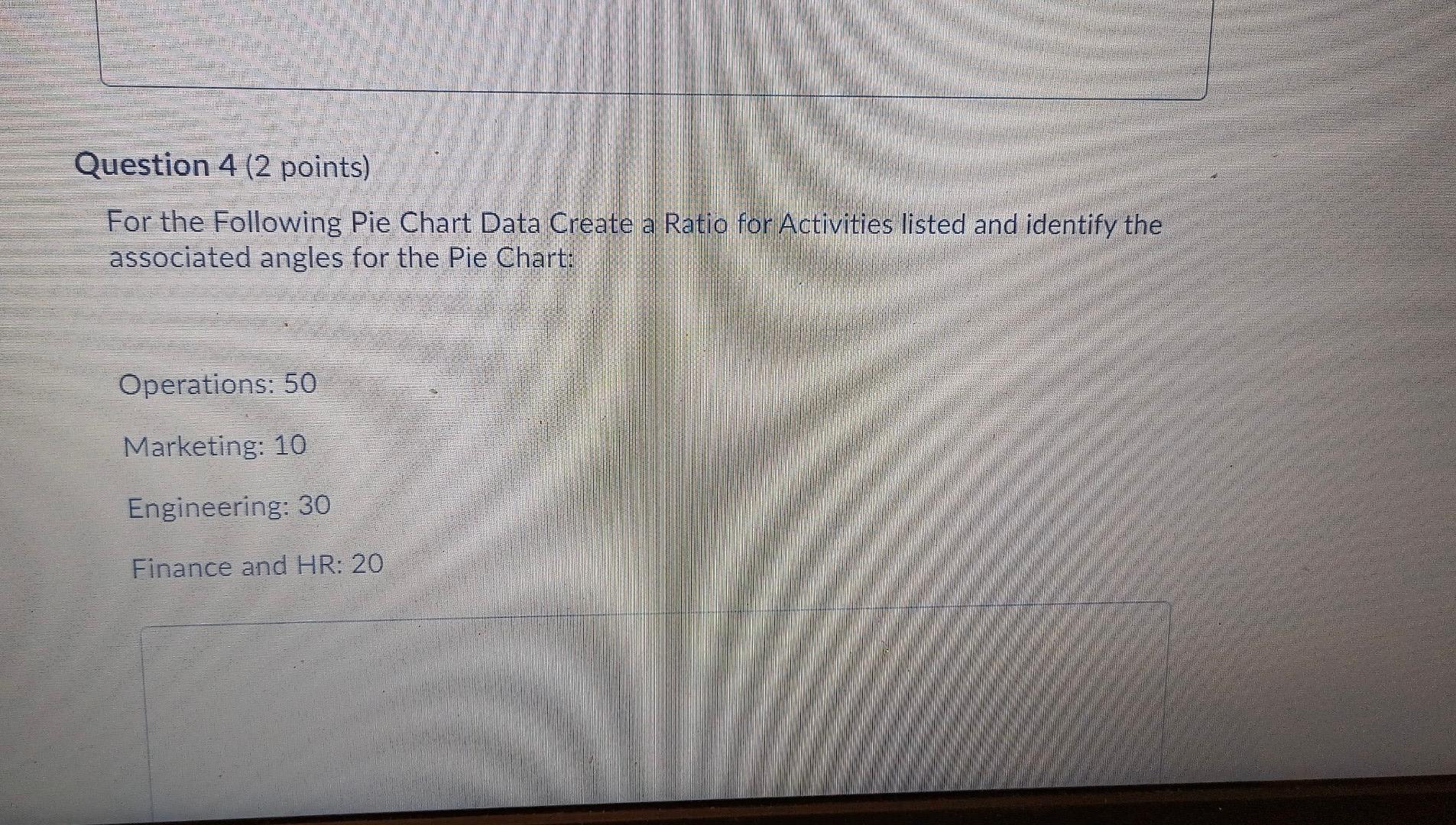 Solved Question 4 (2 points) For the following Pie Chart | Chegg.com