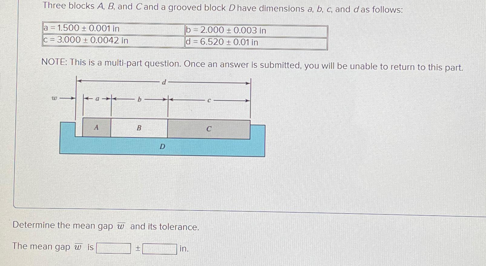 Solved Three blocks A,B, and C and a grooved block D have | Chegg.com