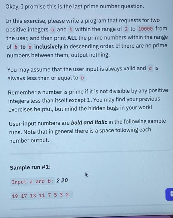 Solved Okay, I promise this is the last prime number | Chegg.com