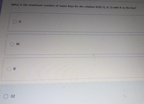 Solved What is the maximum number of super keys for the | Chegg.com