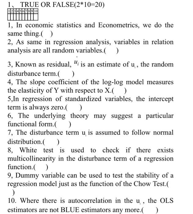 Solved TRUE OR FALSE(2*10=20) 81910 1, In economic | Chegg.com