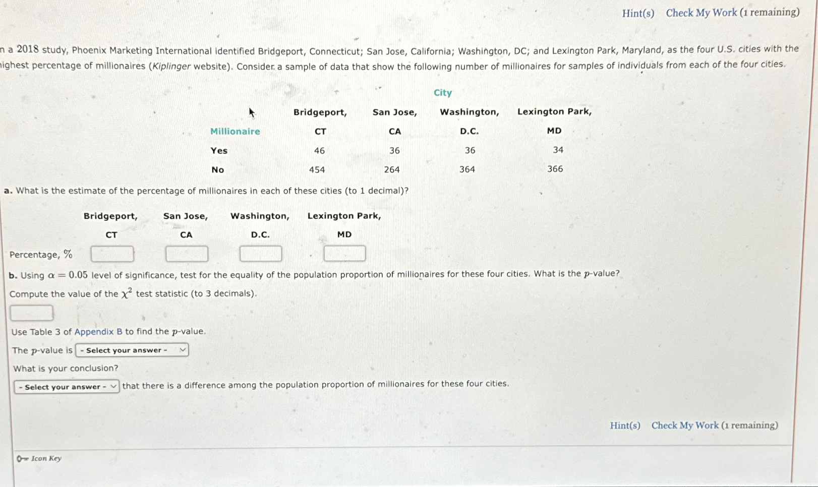 Solved Hint(s) ﻿Check My Work (1 ﻿remaining)In a 2018 | Chegg.com