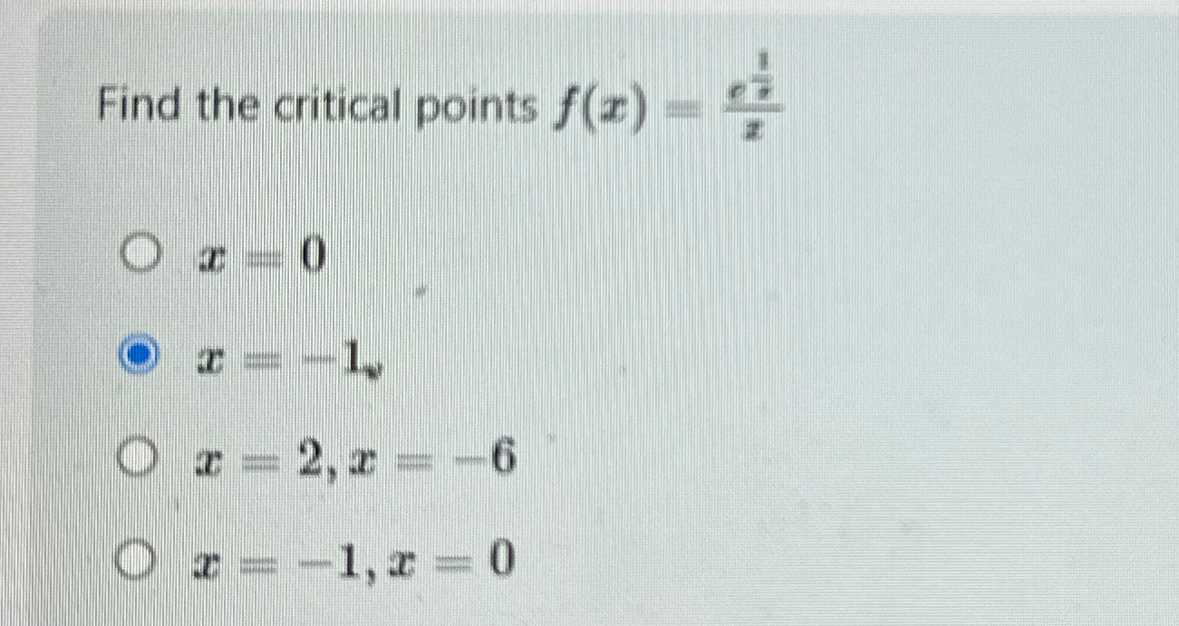 Solved Find the critical points | Chegg.com