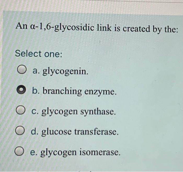 Solved The transferase enzyme shifts a block of glycosyl | Chegg.com
