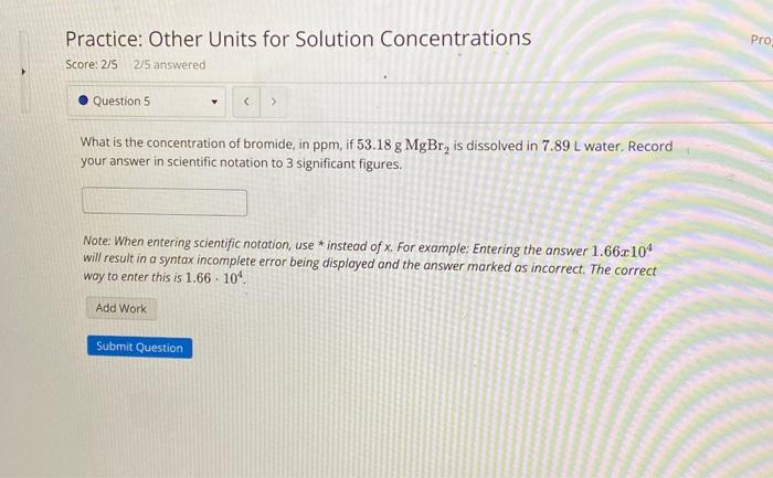 Solved Practice: Other Units for Solution Concentrations | Chegg.com