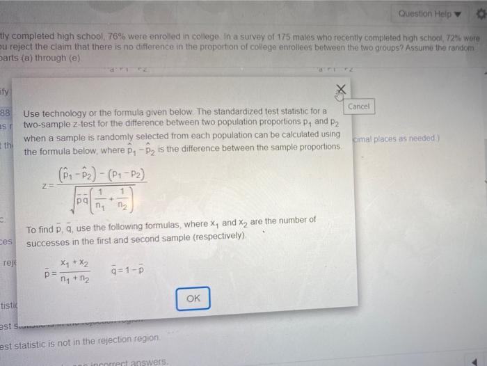 Solved also if fail to rejec or reject, is sufficien or | Chegg.com