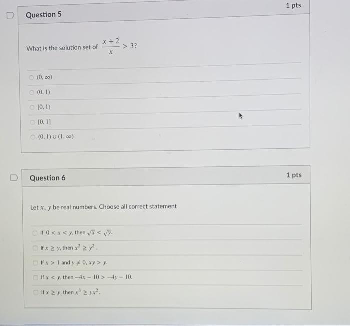 Solved 1 pts D Question 5 x + 2 What is the solution set of | Chegg.com Solved 1 pts D Question 5 x + 2 What is the solution set of | Chegg.com
