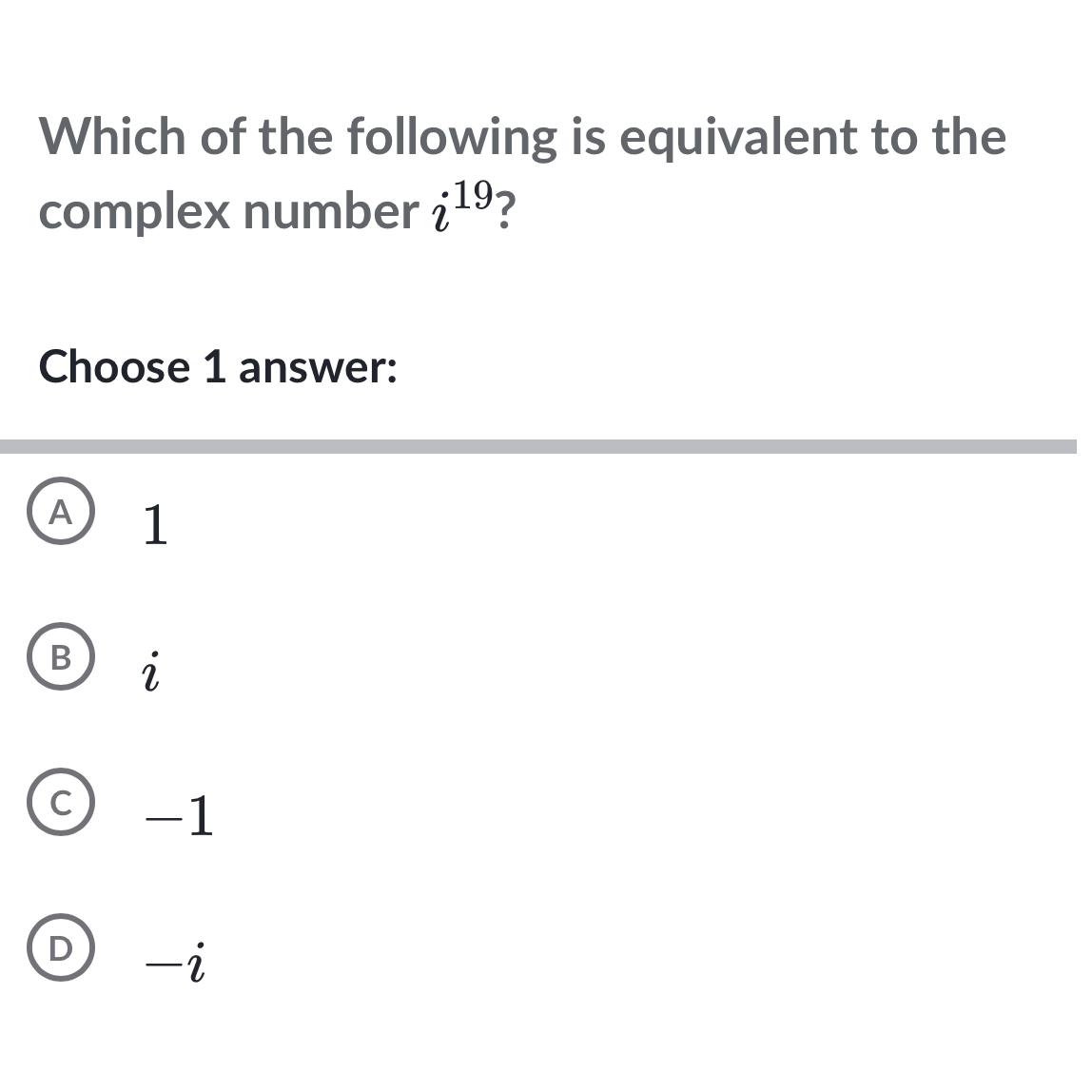 Solved Which of the following is equivalent to the complex | Chegg.com