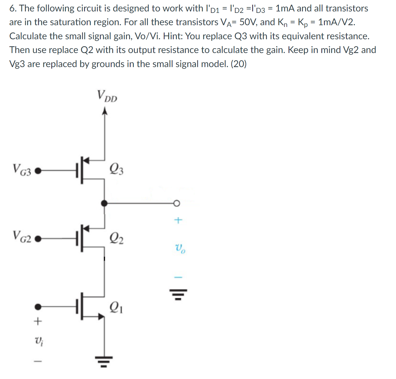 Solved The following circuit is designed to work with | Chegg.com