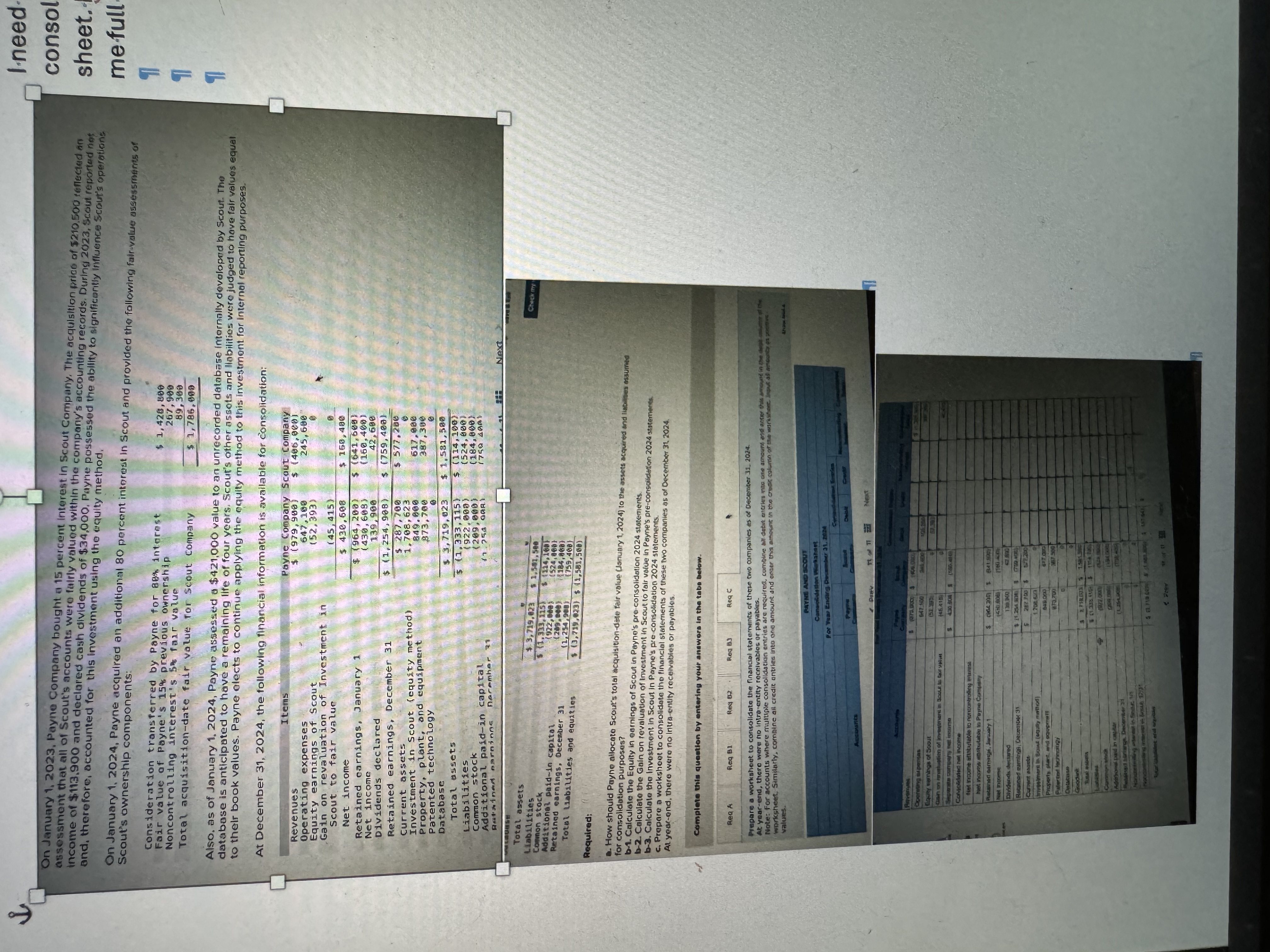 Solved Plz give me the consolidation sheet. Give me full ans | Chegg.com