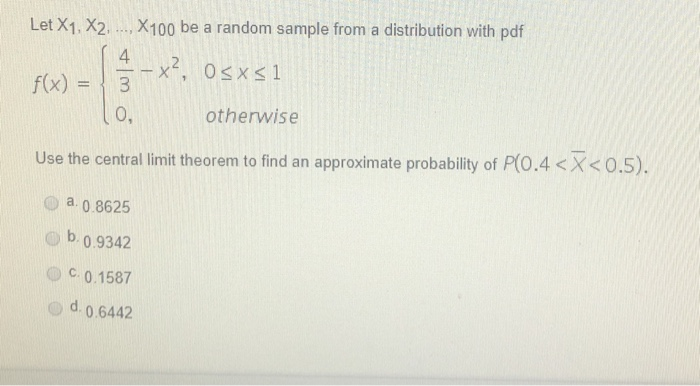 Solved Let X1, X2...., X100 be a random sample from a | Chegg.com