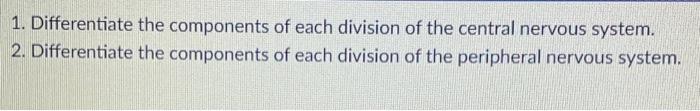 Solved 1. Differentiate the components of each division of | Chegg.com