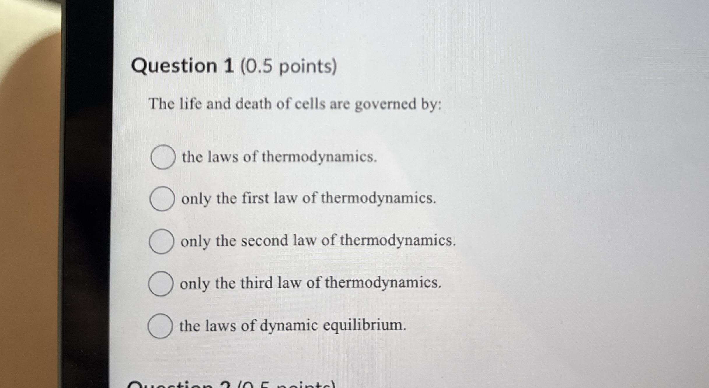 Solved Question 1 (0.5 ﻿points)The life and death of cells | Chegg.com
