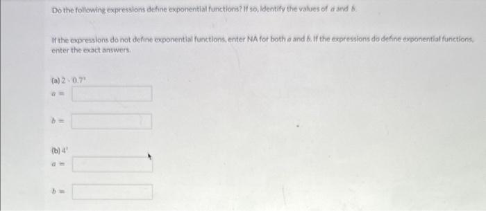 Solved Do the following expressions define exponential | Chegg.com