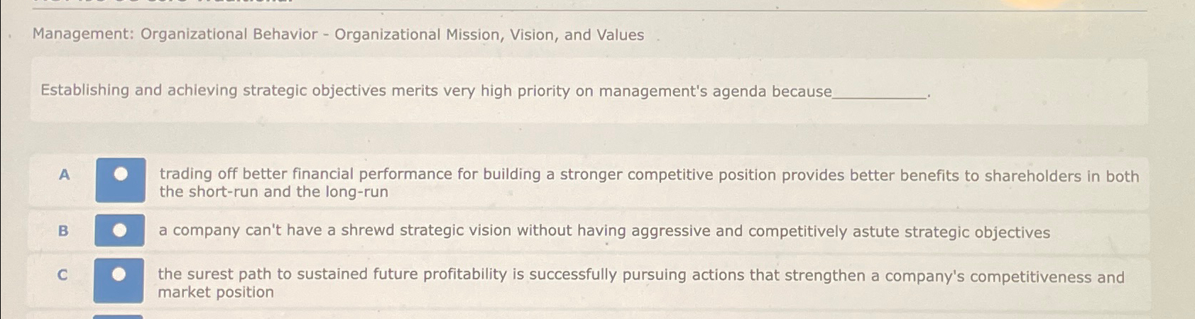 Solved Management: Organizational Behavior - ﻿Organizational | Chegg.com